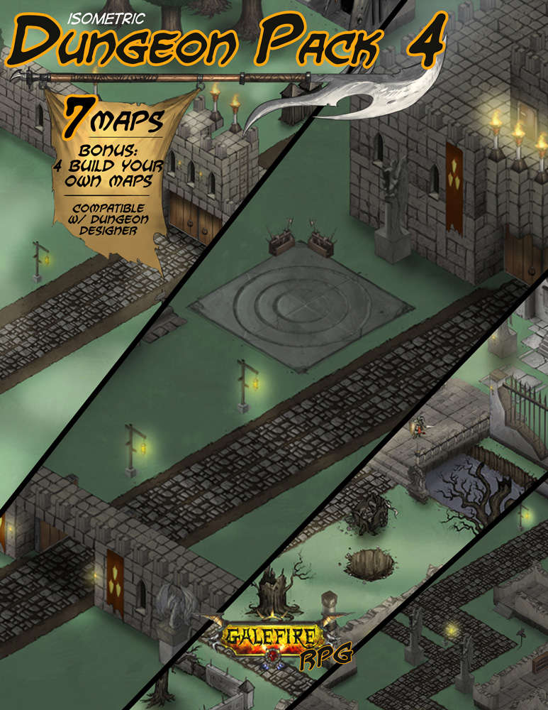 Isometric Dungeon Pack 4 - Fortress ruins - GalefireRPG | DriveThruRPG