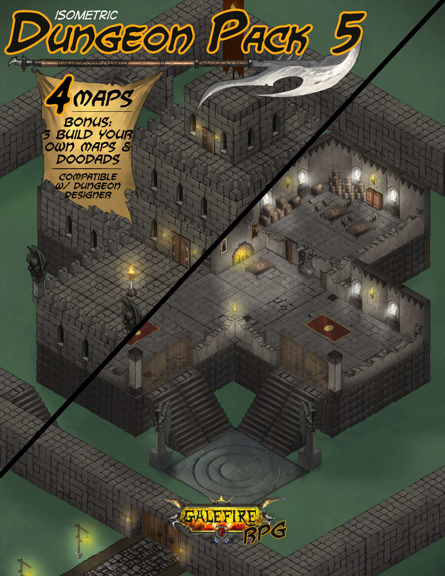 Isometric Dungeon Pack 5 - Looted Tower - GalefireRPG | DriveThruRPG