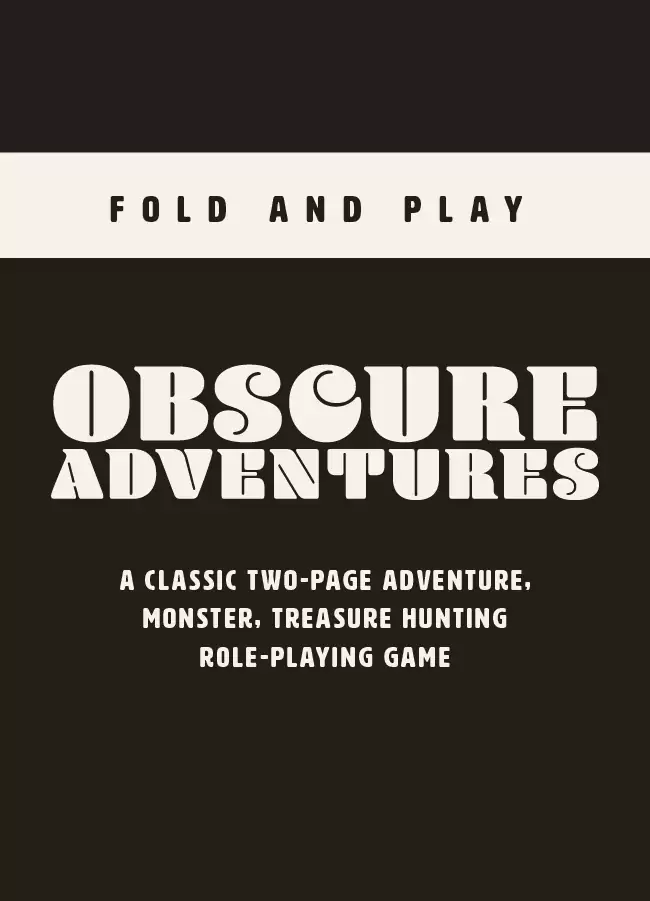 Obscure Adventures - Fold 'n Play OSR - Stranger Foundry | DriveThruRPG