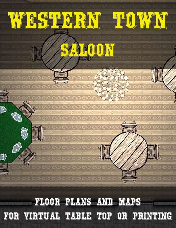 Western Town: Saloon | Map Pack - MmpApps | Western Maps | DriveThruRPG