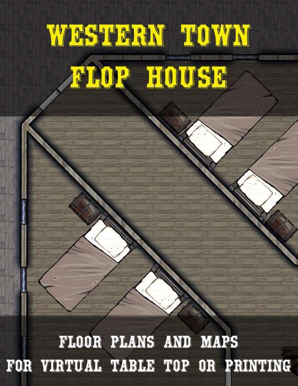 Western Town: Flop House | Map Pack - MmpApps | Western Maps | DriveThruRPG