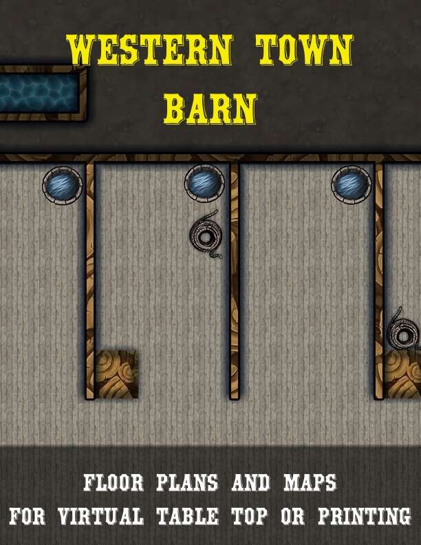 Western Town: Barn | Map Pack - MmpApps | Western Maps | DriveThruRPG