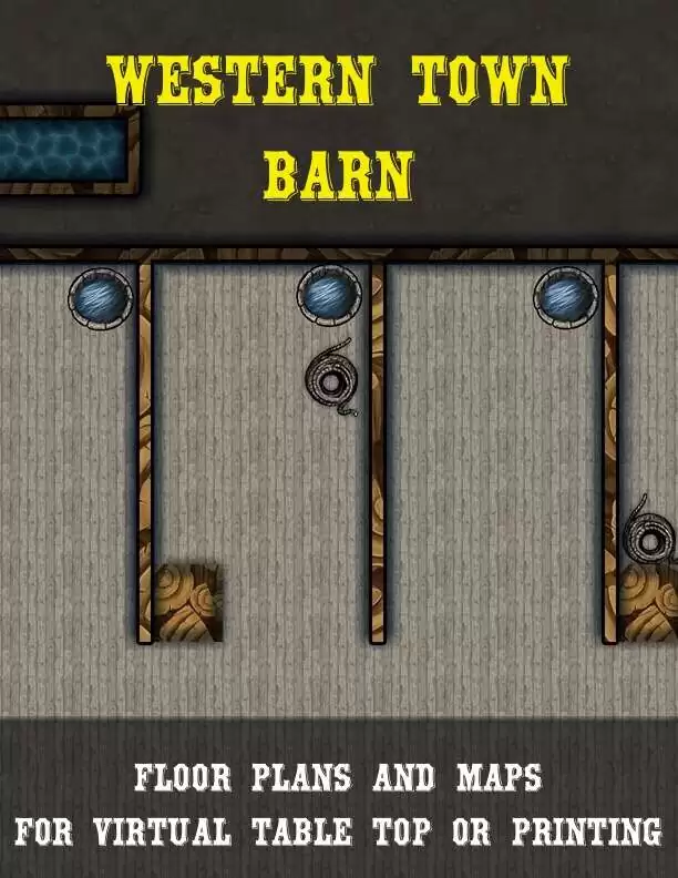 Western Town: Barn | Map Pack - MmpApps | Western Maps | DriveThruRPG