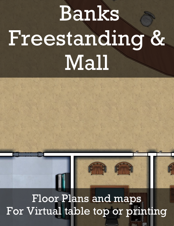 Two Modern Banks | Map Pack - MmpApps | Modern Maps | DriveThruRPG
