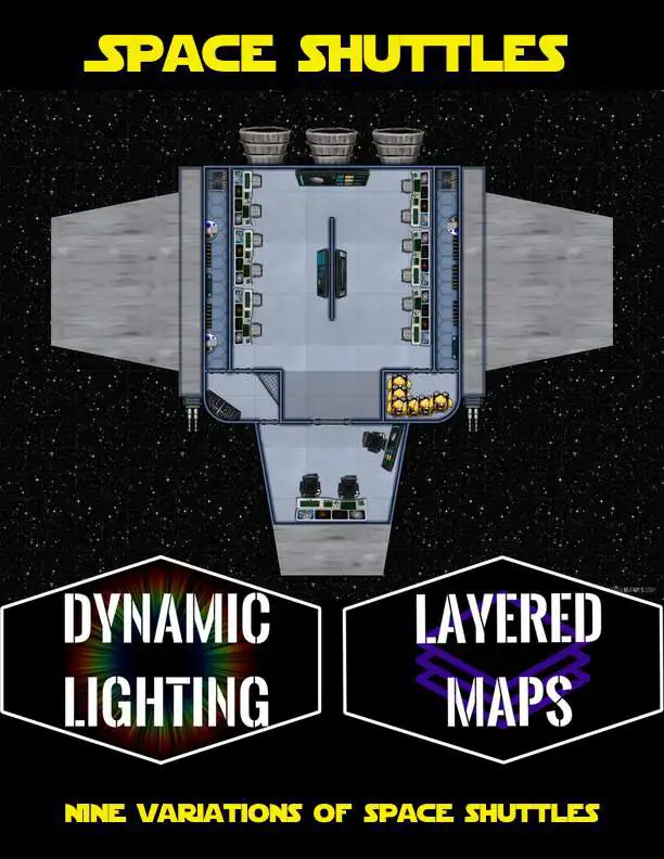 Space Shuttles | Dynamic Lighting - MmpApps | Science Fiction Maps | DriveThruRPG