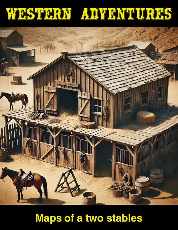 Western Adventures - Stables | Map Pack - MmpApps | Western Maps | DriveThruRPG