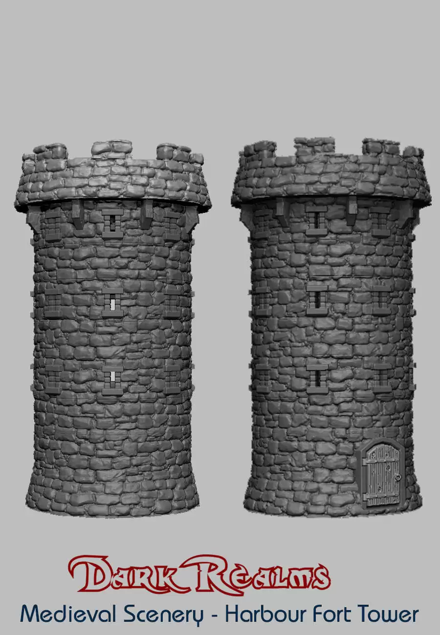 Medieval Scenery - Harbour Fort Tower - Dark Realms | DriveThruRPG