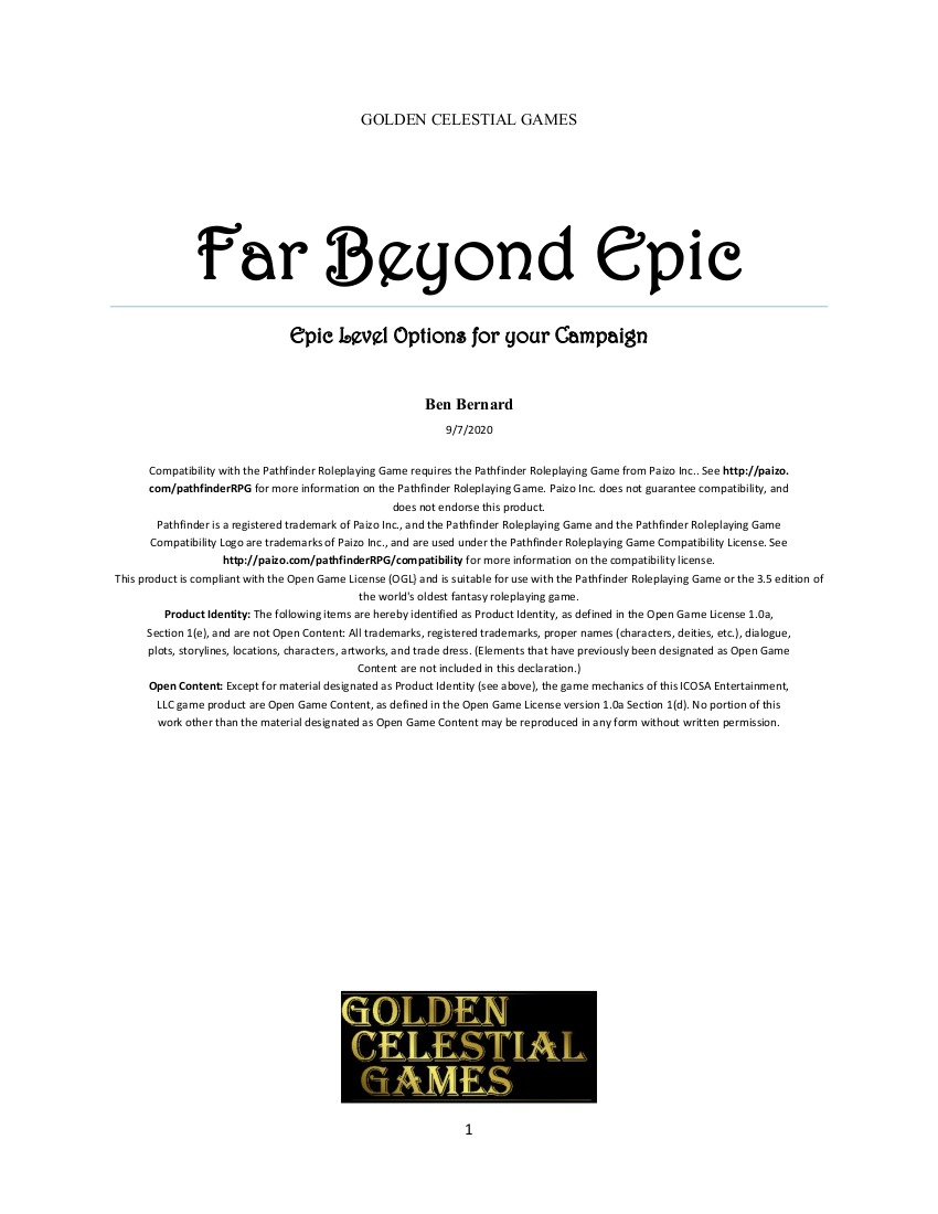 Far Beyond Epic: Epic Level Options for Your Campaign - Golden ...
