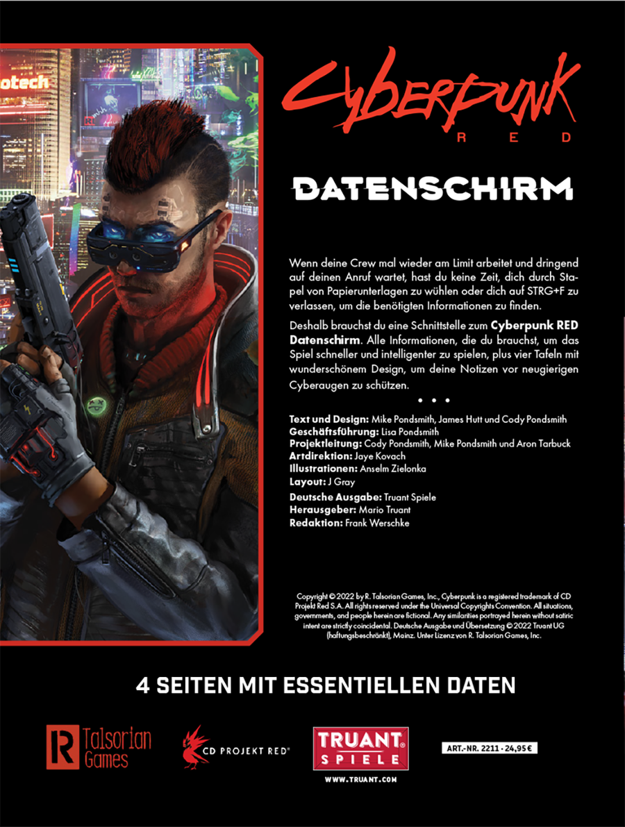 Cyberpunk RED Datenschirm - Truant | DriveThruRPG