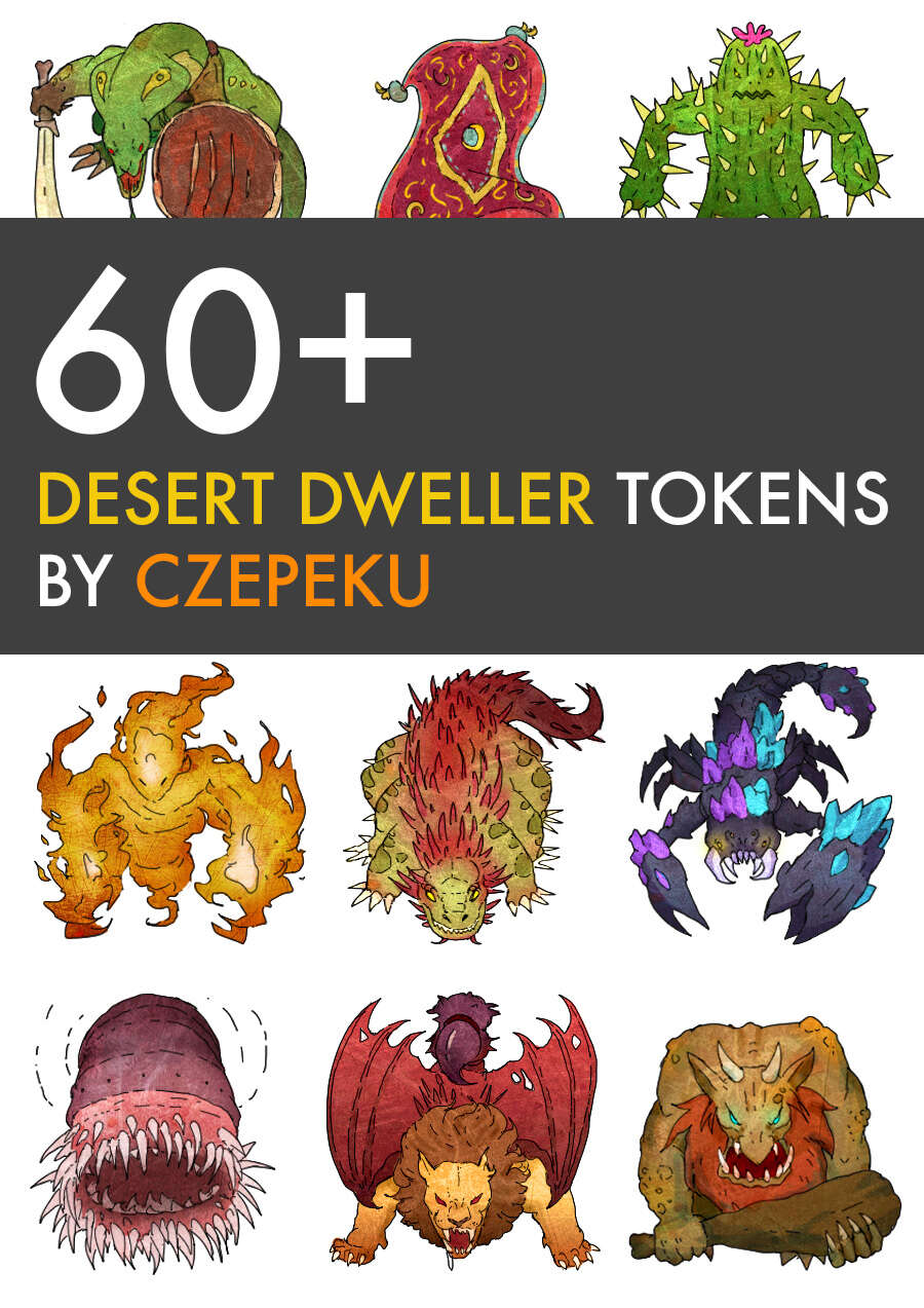 60+ Desert Dweller Tokens - Czepeku | DriveThruRPG