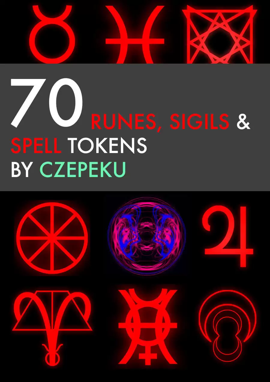 70 Eldritch Runes, Sigils and Spells - Czepeku | Spell Tokens ...