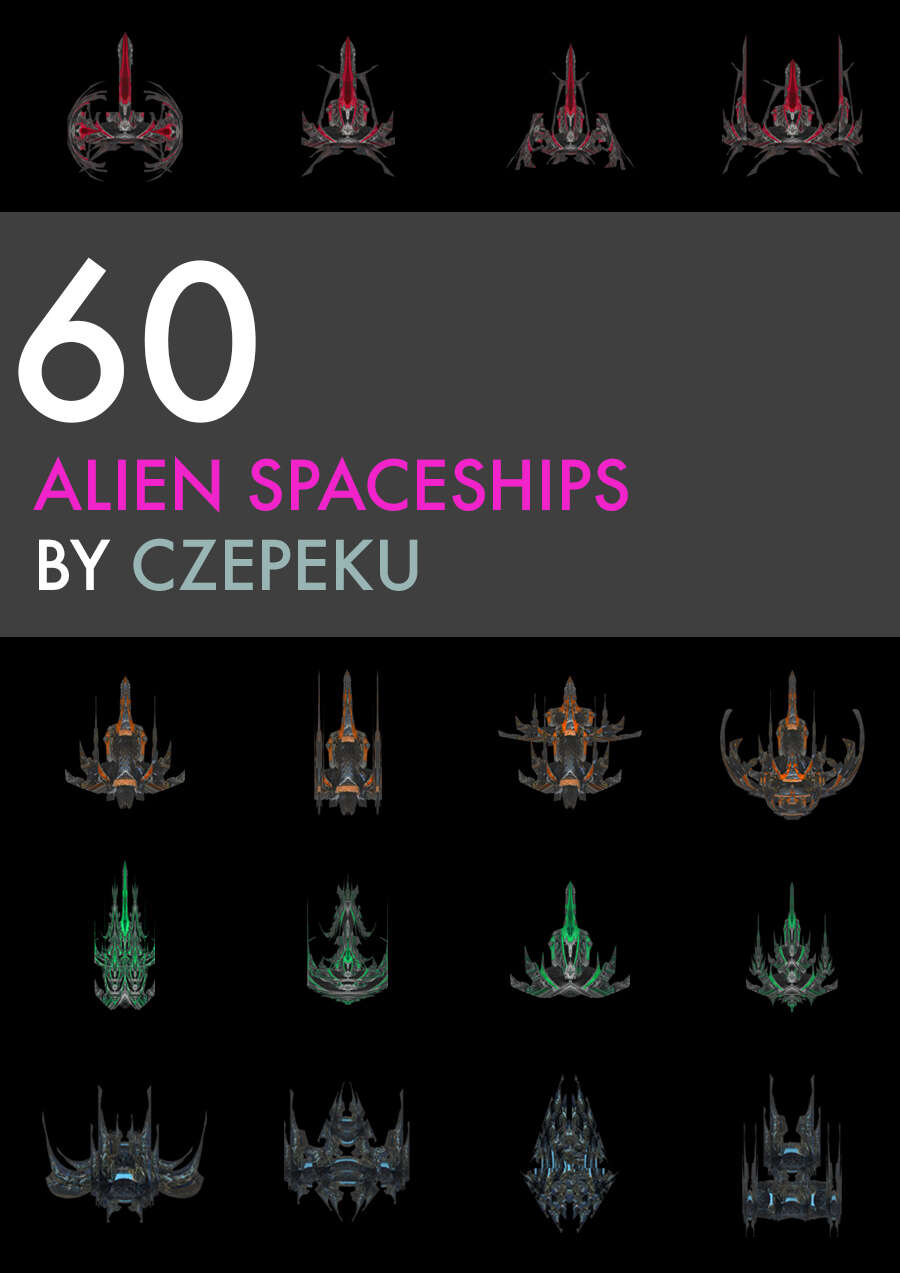60 Alien Spaceship Icons - Czepeku | Spell Tokens | DriveThruRPG