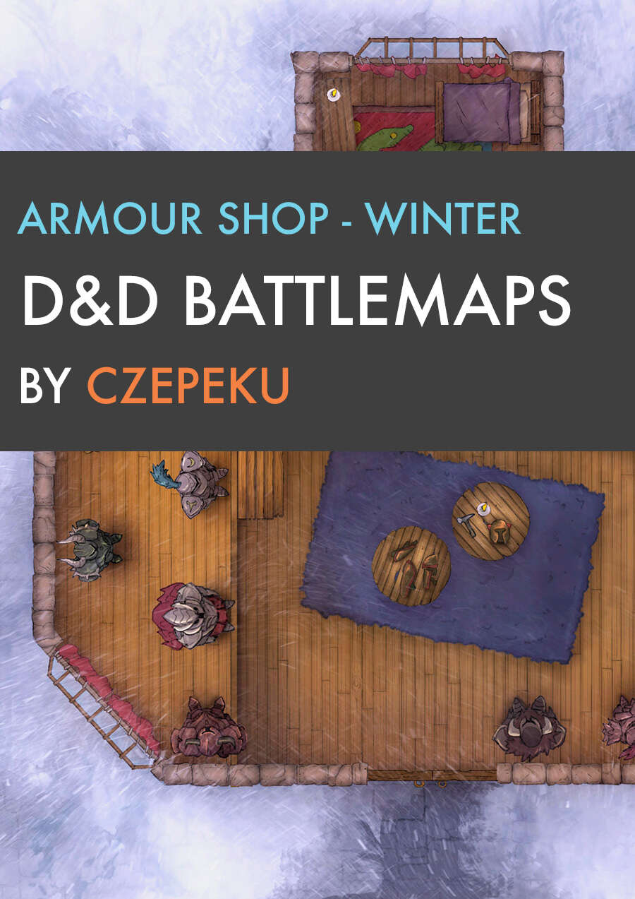 Armor Shop - Winter Collection - DnD Battlemaps - Czepeku | Battlemaps ...