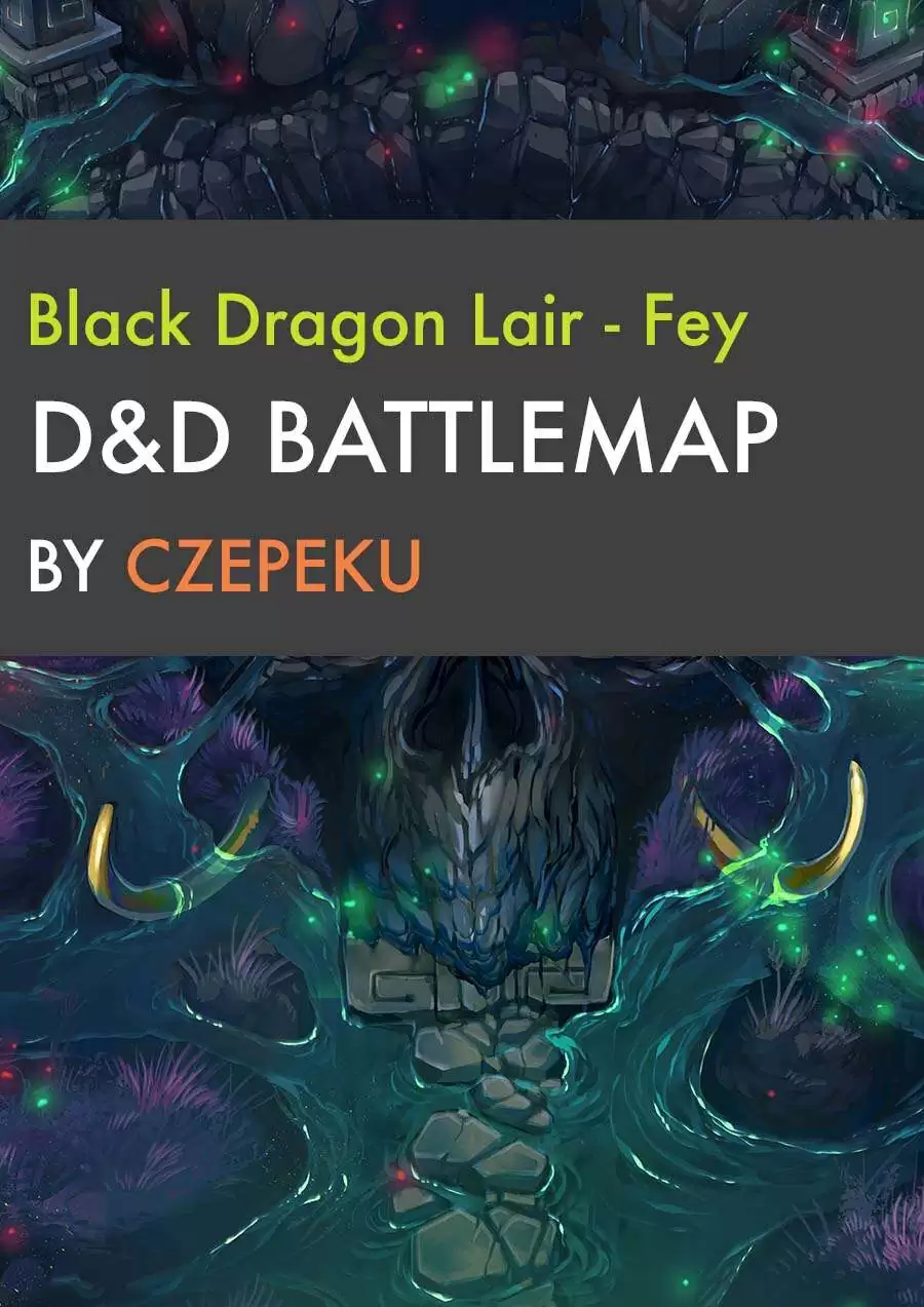 Black Dragon Lair - Fey Collection - DnD Battlemap - Czepeku ...