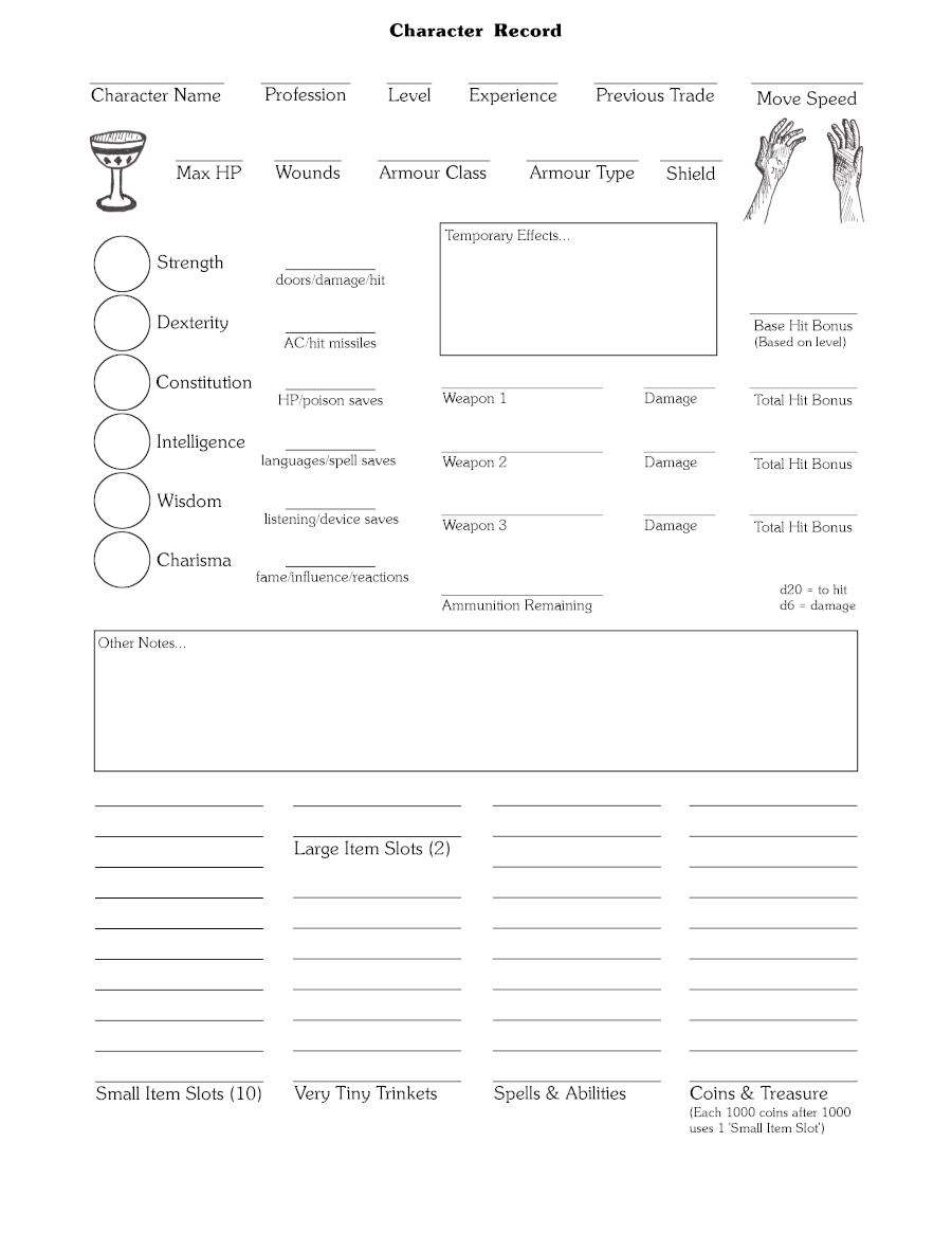 Iron & Sorcery: Character Record Sheet - D. D. Gant | D. D. Woyke ...