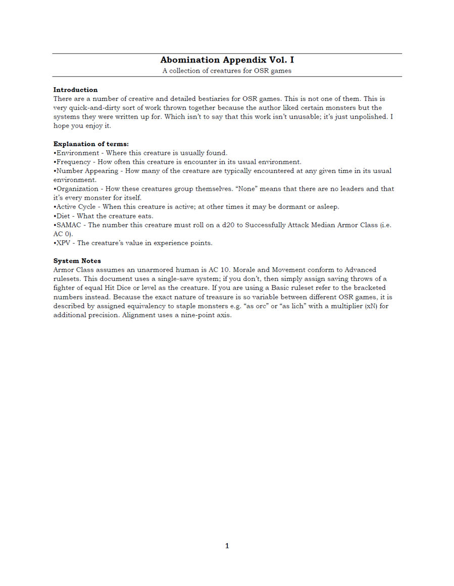 Abomination Appendix Vol. I: Underground Monsters - Three Swords and Three Ravens | DriveThruRPG