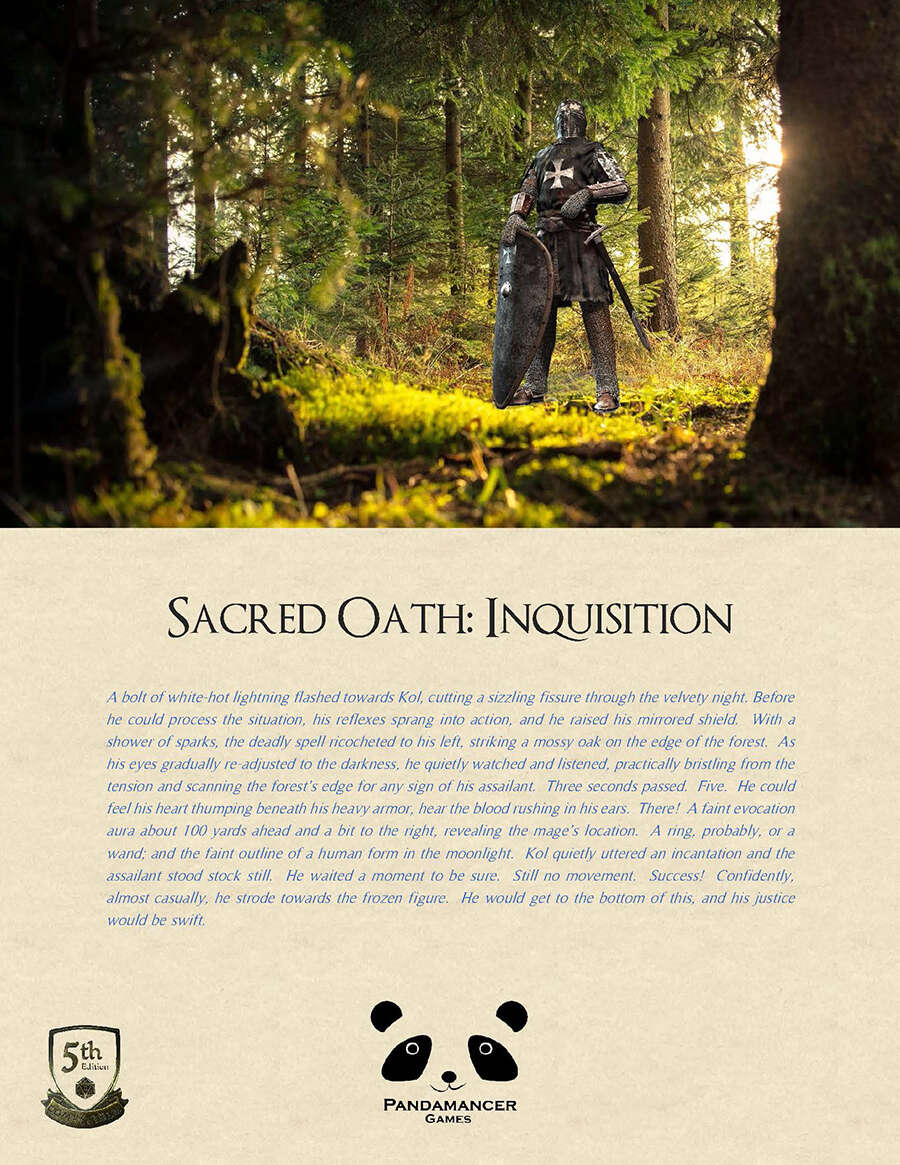 Sacred Oath: Inquisition - Pandamancer Games | DriveThruRPG