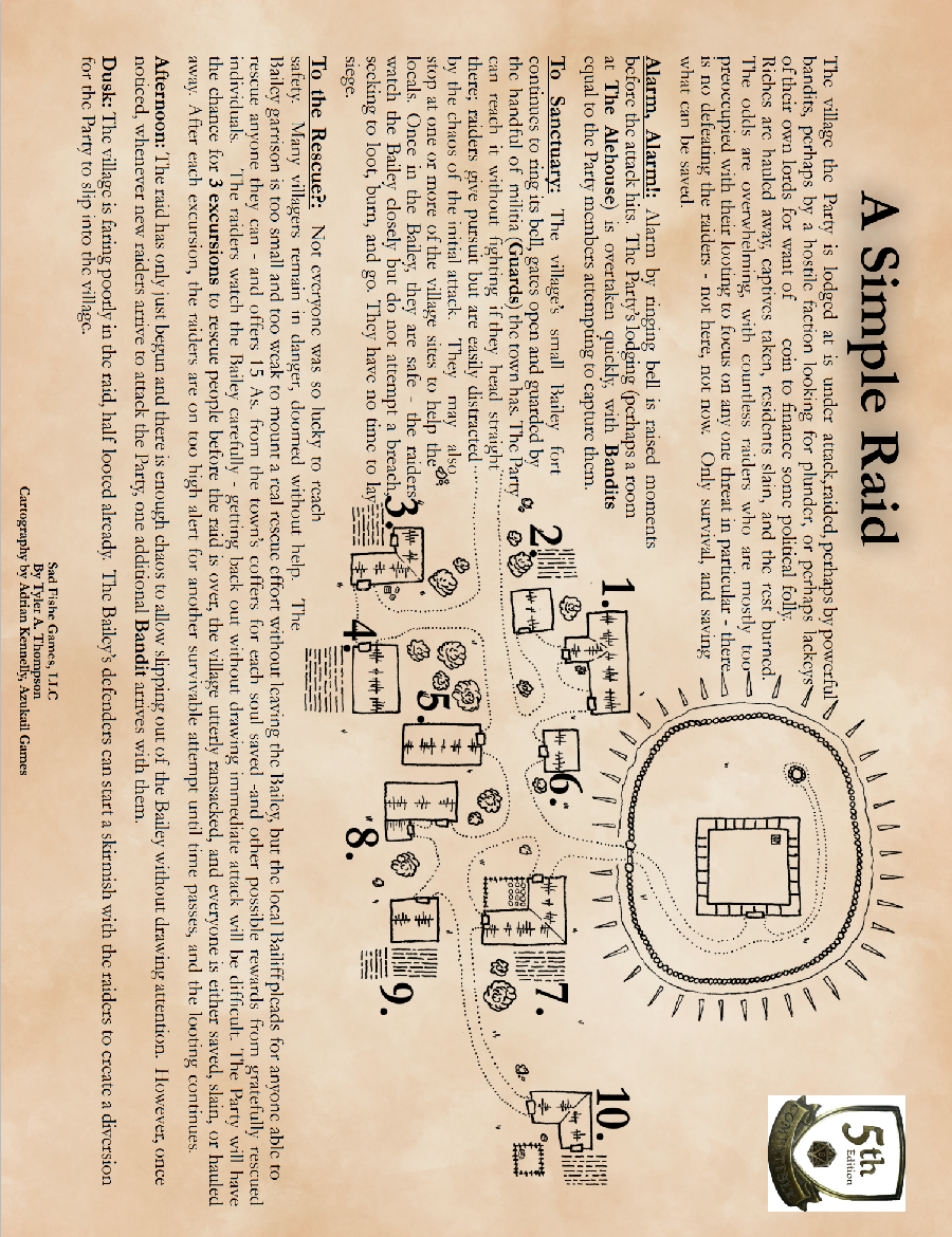 A Simple Raid - One-page Adventure for 5e - Sad Fishe Games | 5e ...