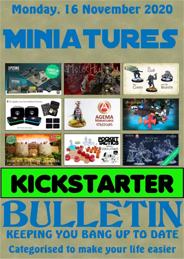 Miniatures Kickstarter Bulletin 16th November 2020 - Modelling ...