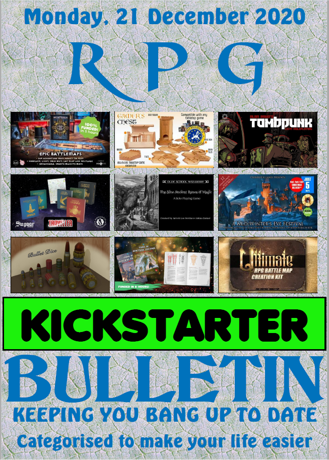 RPG Kickstarter Bulletin 21st December 2020 - Modelling Miniatures | DriveThruRPG