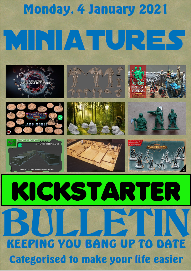 Miniatures Kickstarter Bulletin 4th January 2021 - Modelling Miniatures ...