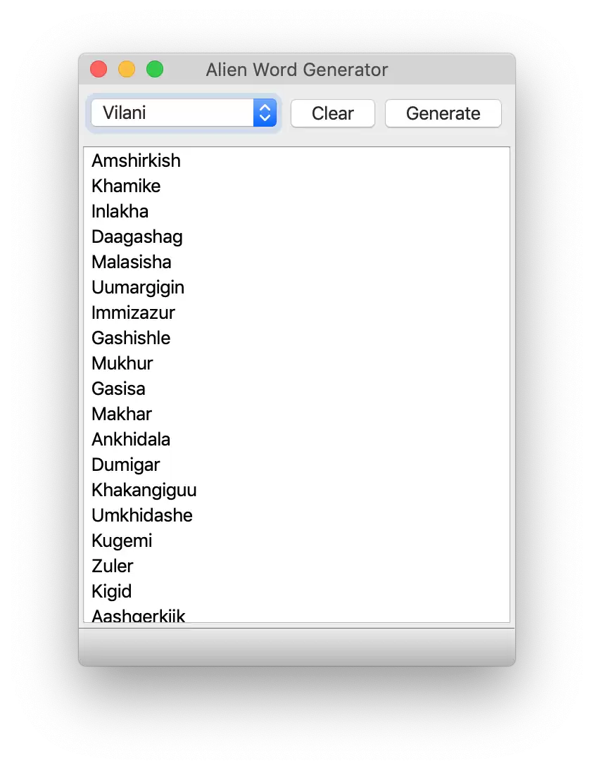 Alien Word Generator - Mike Henry Publishing | DriveThruRPG