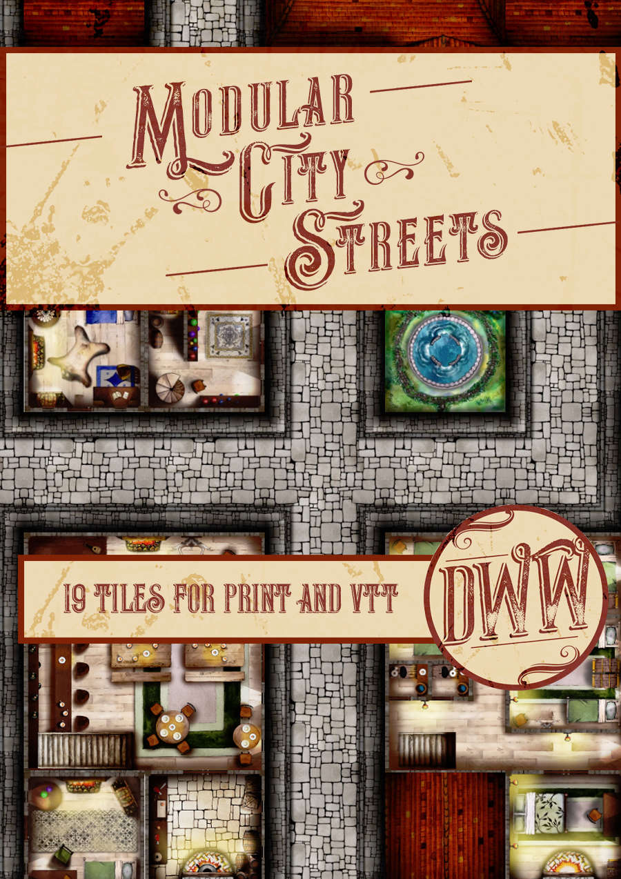 Fantasy City Street Modular Map - Base Pack (Hand-drawn) - Domille's ...
