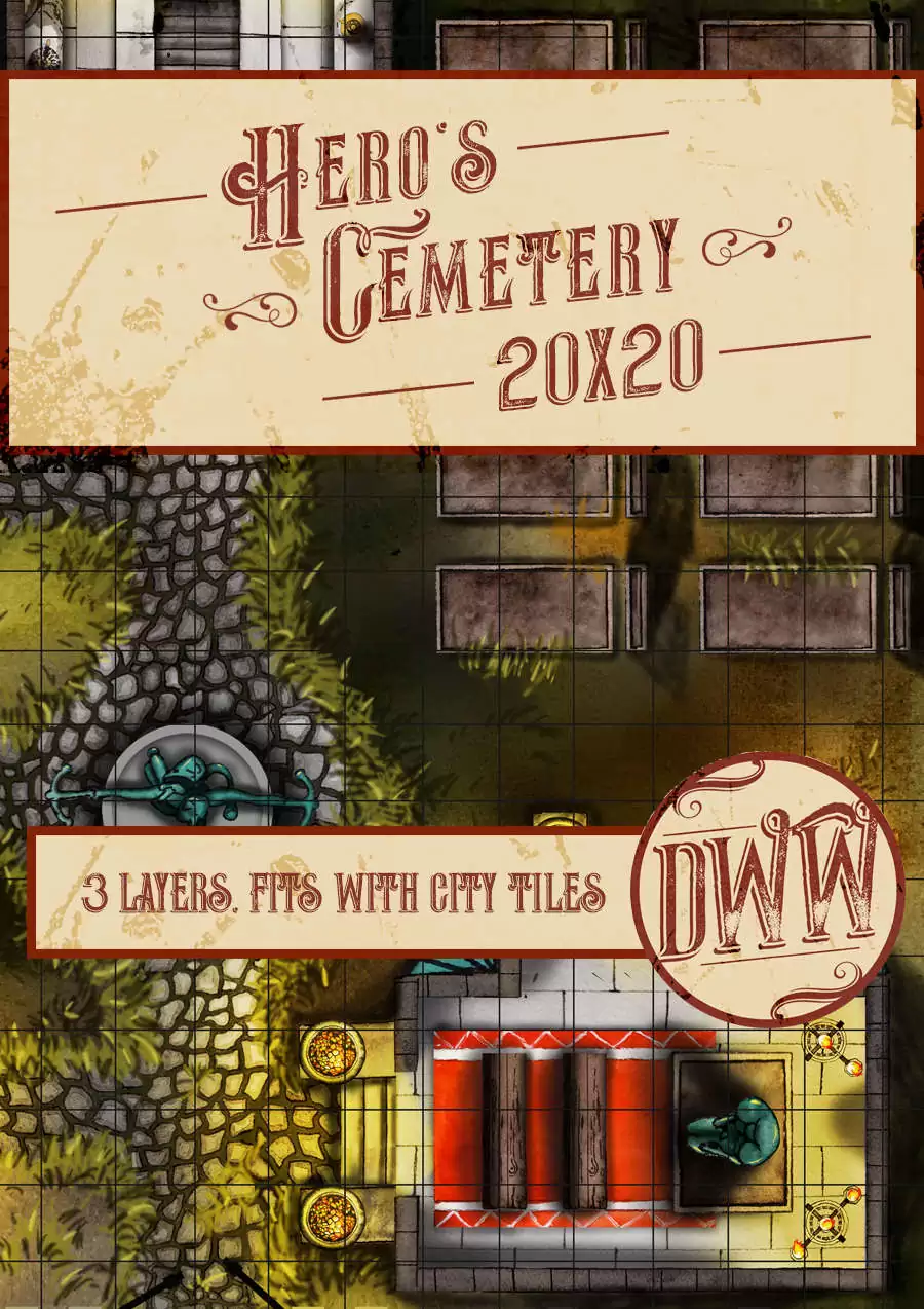 Hero's Cemetery Battlemap (Hand-drawn) - Domille's Wondrous Works ...