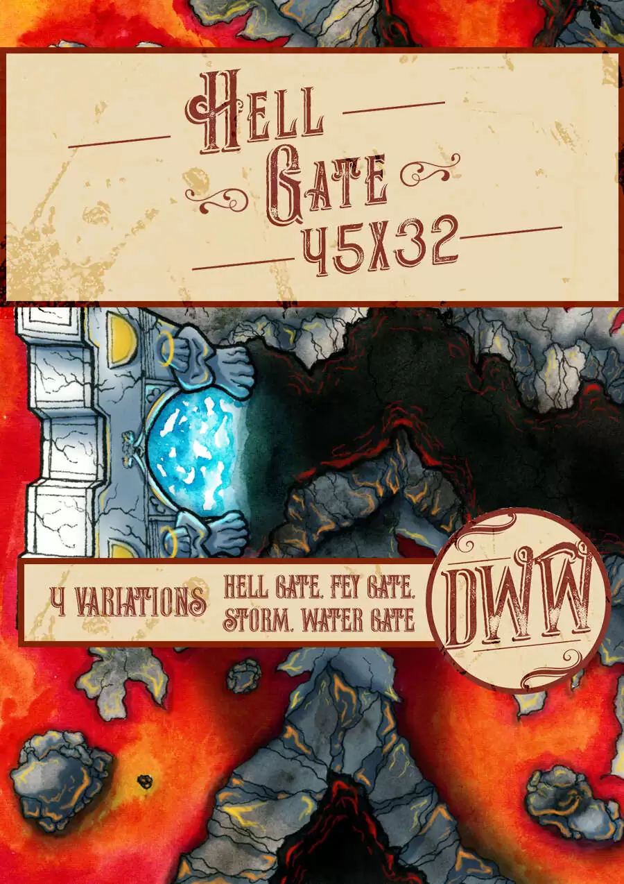 Hell Gate Battlemap (Hand-drawn) - Domille's Wondrous Works | DriveThruRPG