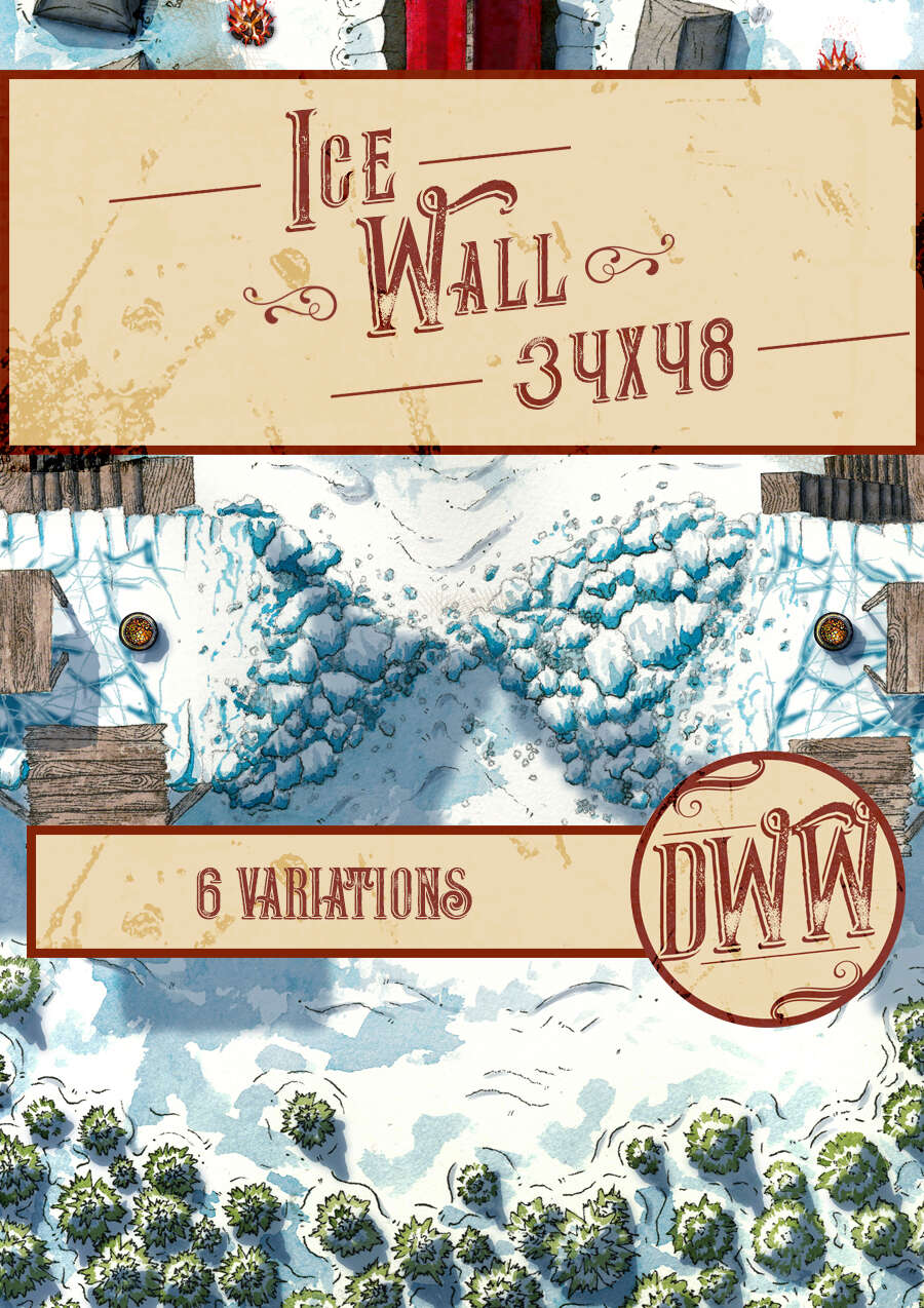 Ice Wall Battlemap (Hand-drawn) - Domille's Wondrous Works | DriveThruRPG