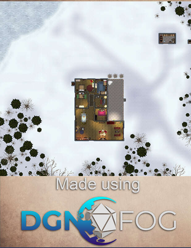 Winter Cabin Map Pack - Wendigo Workshop | TTRPG Maps | DriveThruRPG