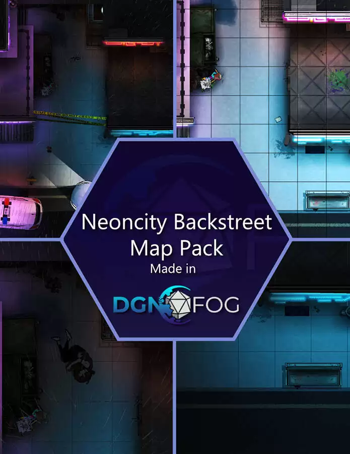 Neoncity Backstreet - Map Pack - Wendigo Workshop | TTRPG Maps ...