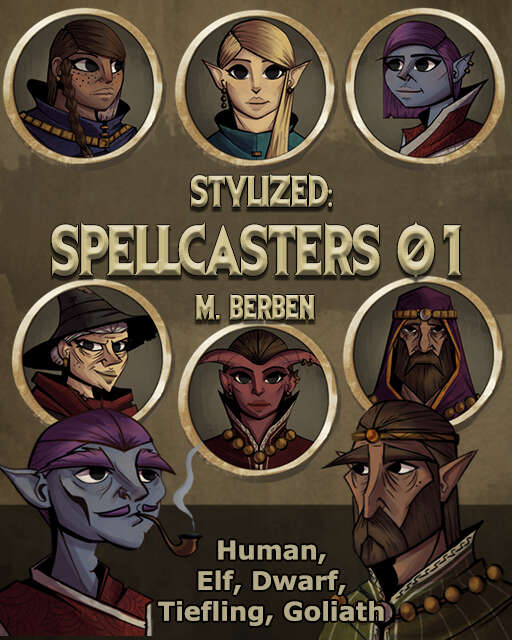 Stylized: Spellcasters 01 - Mathias Berben Art | DriveThruRPG