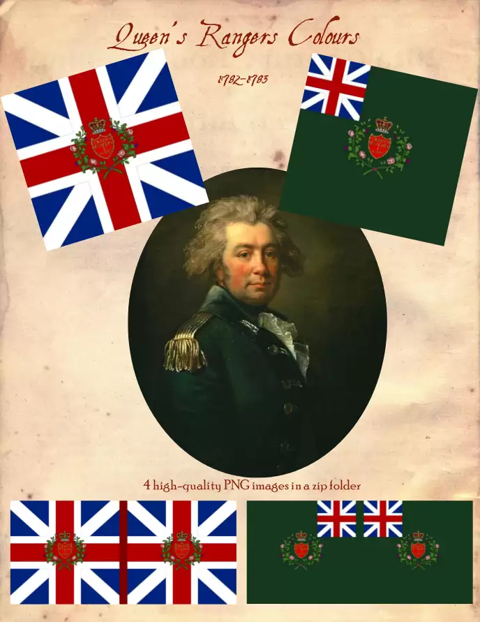 1782-1783 British Queen's Rangers Flags - Through All Ages LLC ...