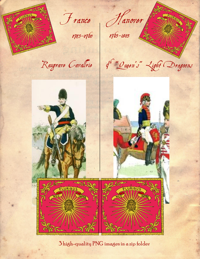 1743-1803 French Raugrave/Hanover 9th Dragoons Cavalry Standard ...