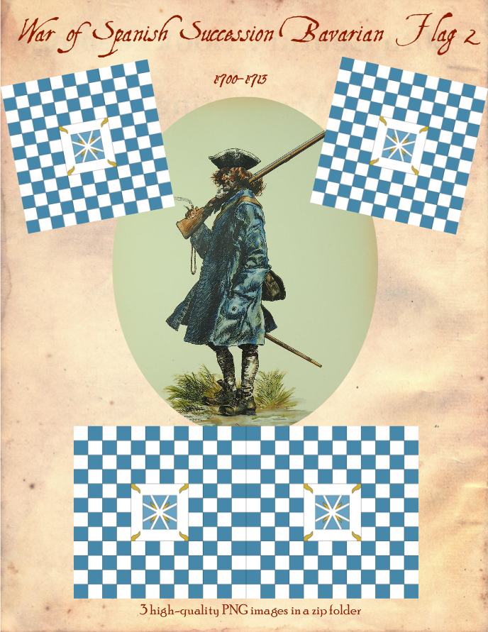 1700-1713 Bavarian Regimental Flag #2 - Through All Ages LLC | DriveThruRPG
