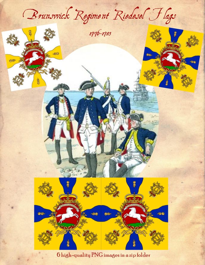 1776-1783 Brunswick Regiment Riedesel Flags - Through All Ages LLC ...