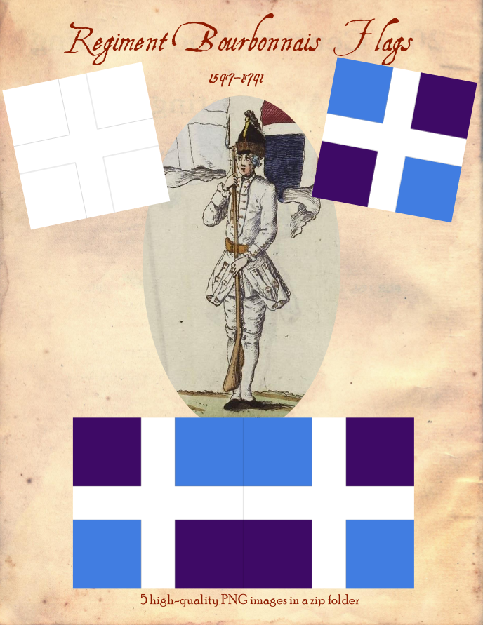 1597-1791 Regiment Bourbonnais Flags - Through All Ages LLC | DriveThruRPG