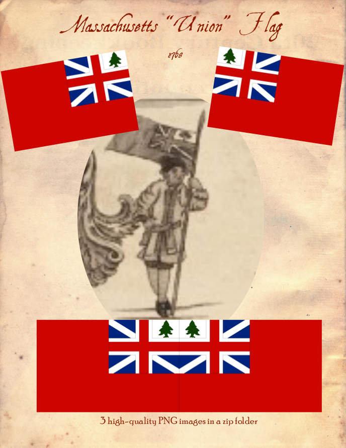 1768 Red Massachusetts "Union" Flag - Through All Ages LLC | DriveThruRPG