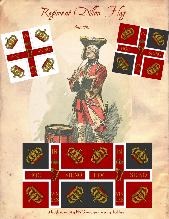1692-1792 Regiment Dillon Flags - Through All Ages LLC | DriveThruRPG