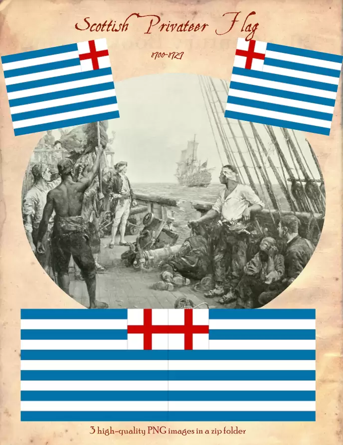 1700-1727 Scottish Privateer Flag - Through All Ages LLC | DriveThruRPG