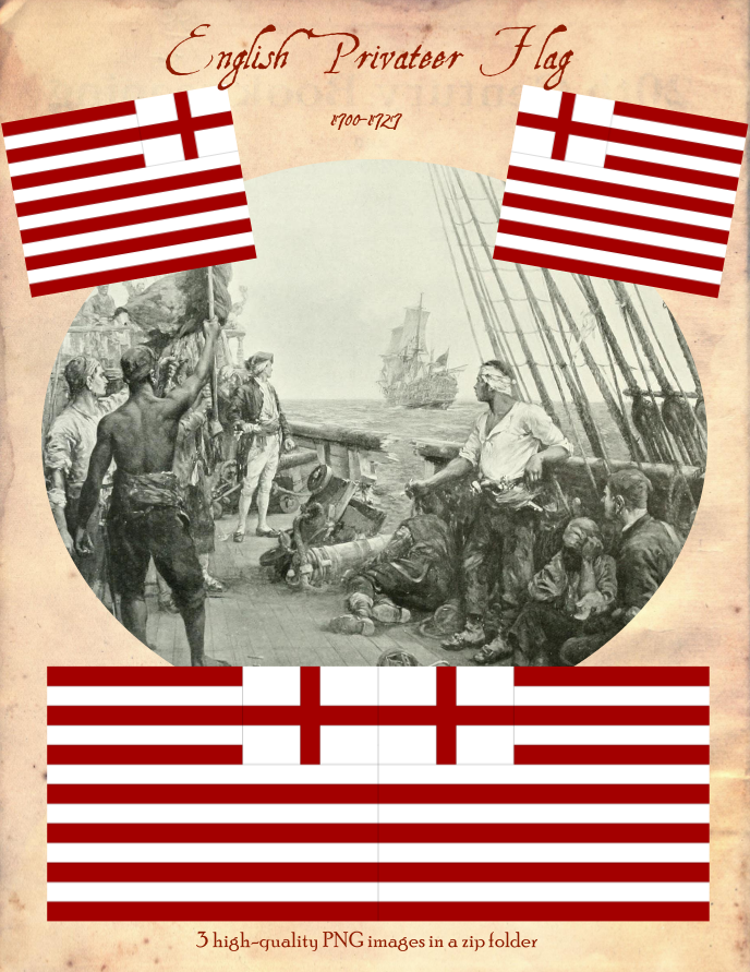 1700-1727 English Privateer Flag - Through All Ages LLC | DriveThruRPG