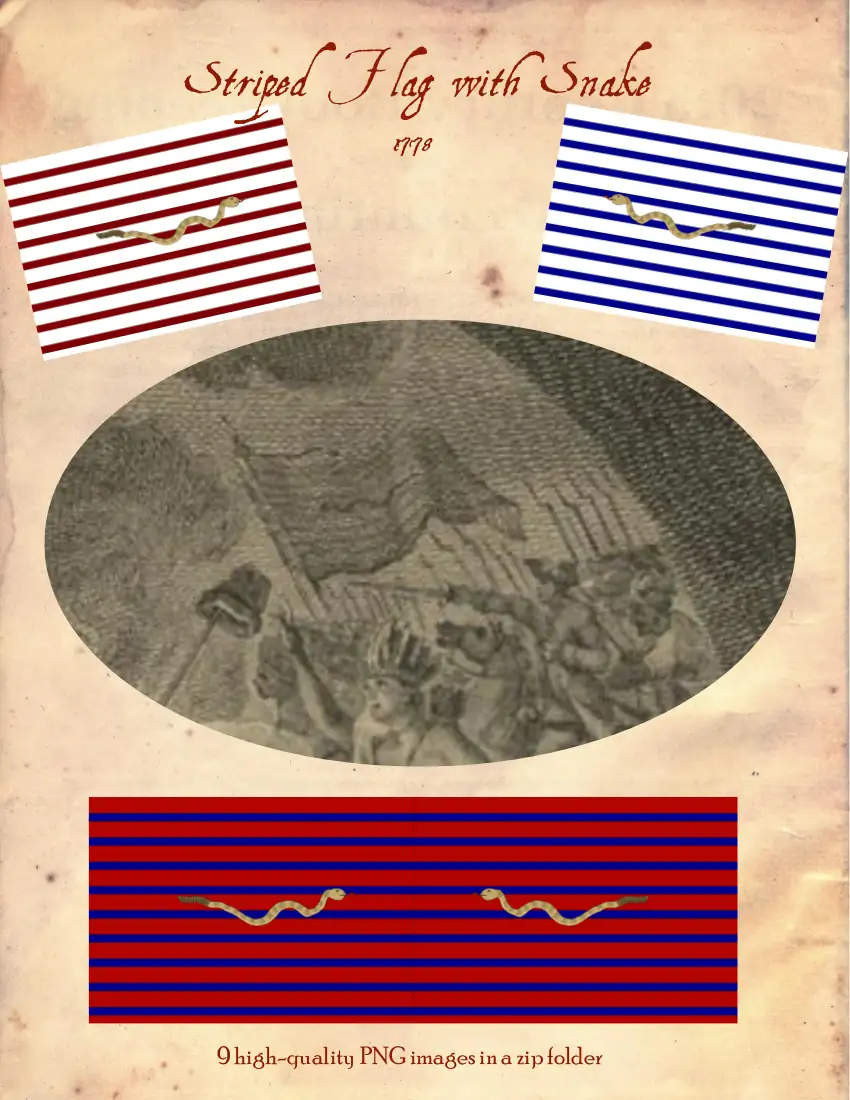 1778 Striped Flag with Snake - Through All Ages LLC | DriveThruRPG