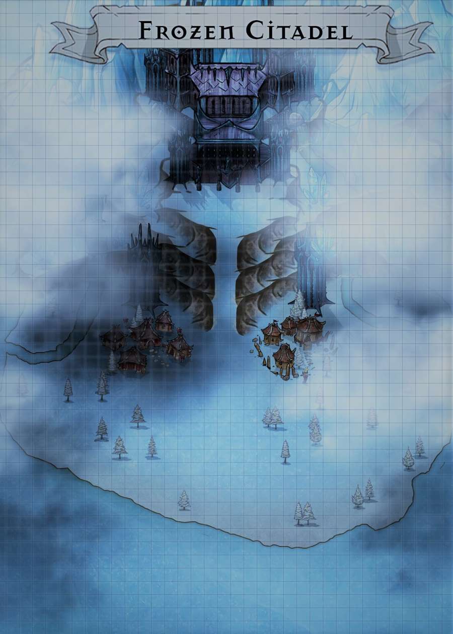 Frozen Citadel Evil Lair Map - LeLanglacier | DriveThruRPG