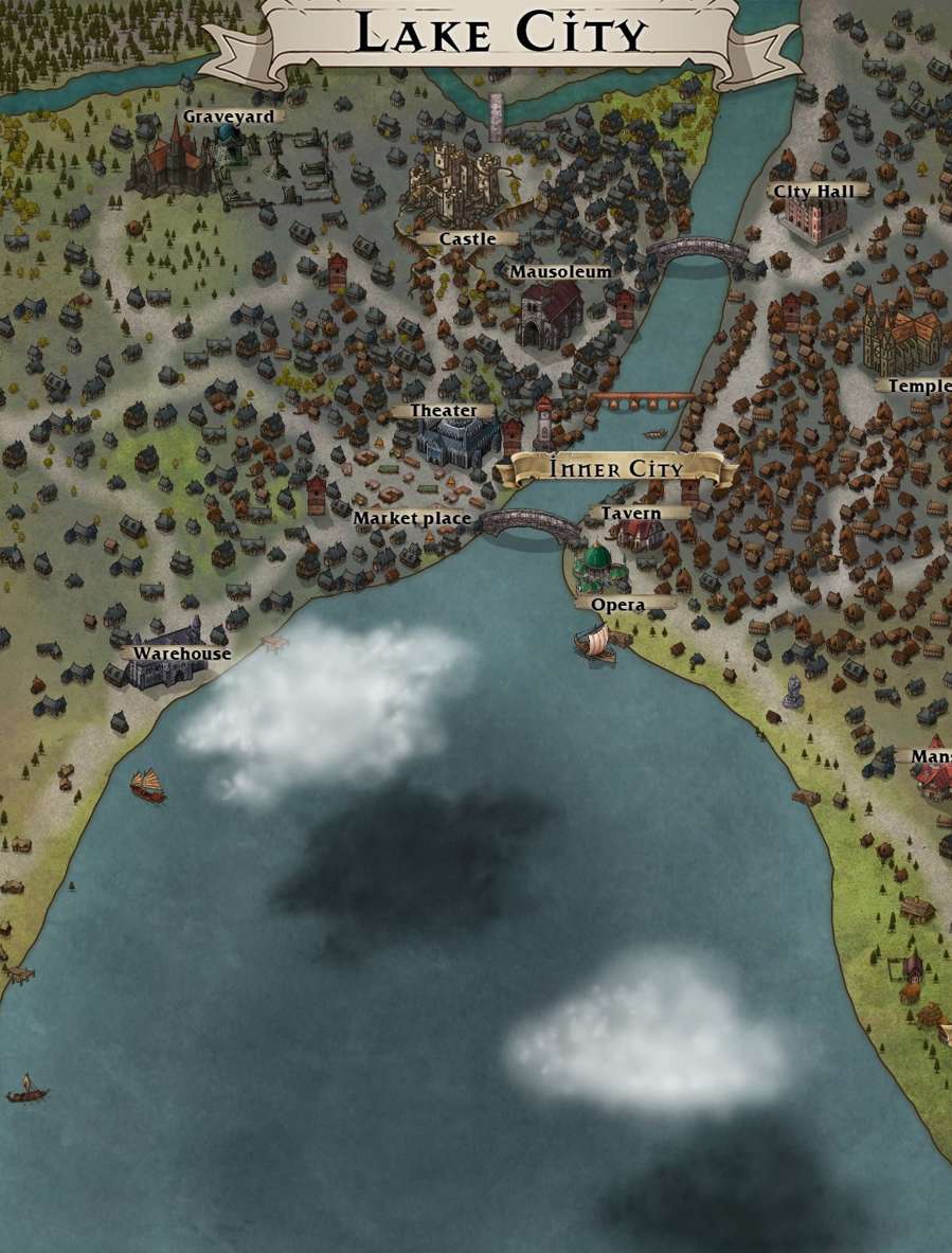 Turicum Lake City Map - LeLanglacier | DriveThruRPG