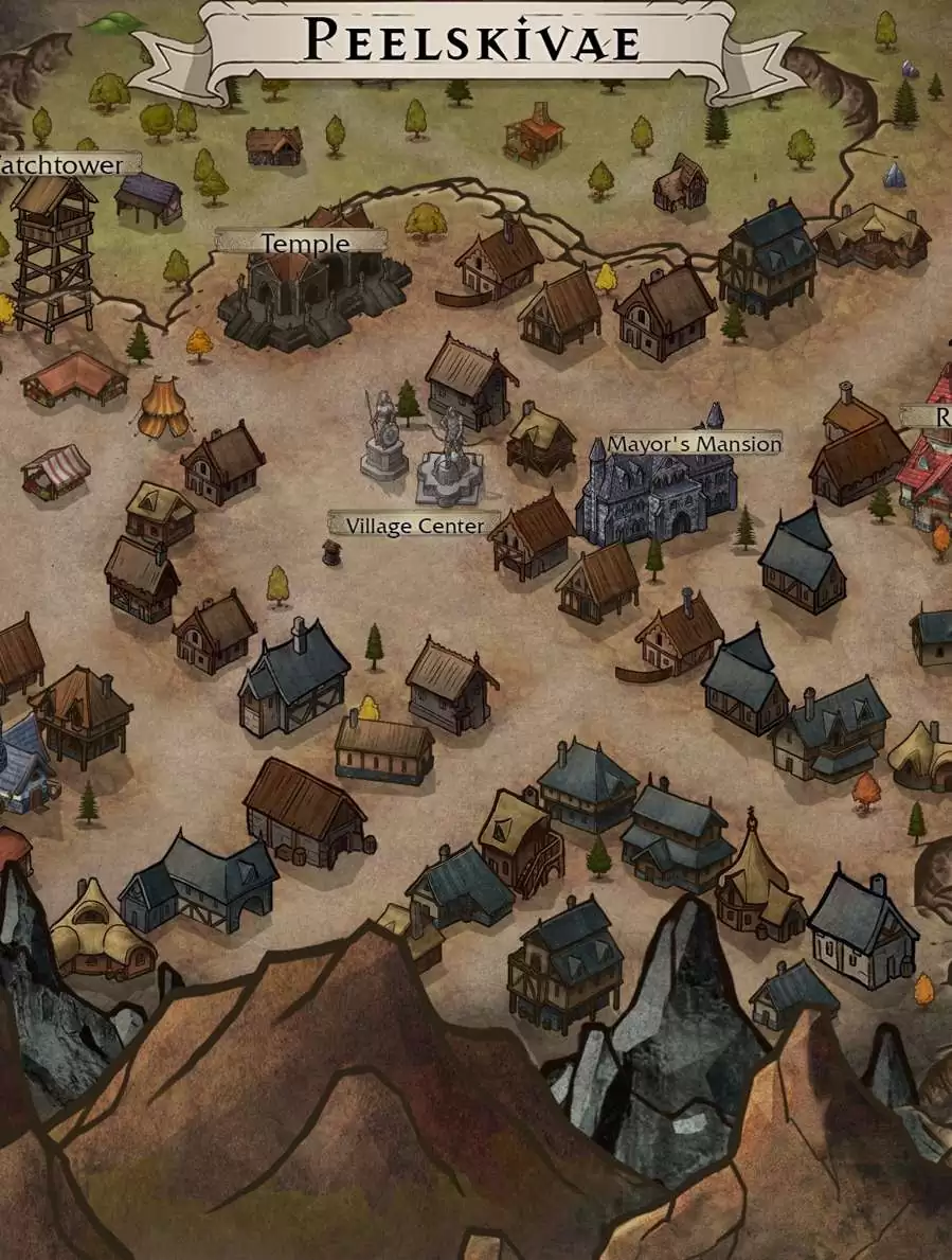 Peelskivae High Plateau Village Map - LeLanglacier | DriveThruRPG