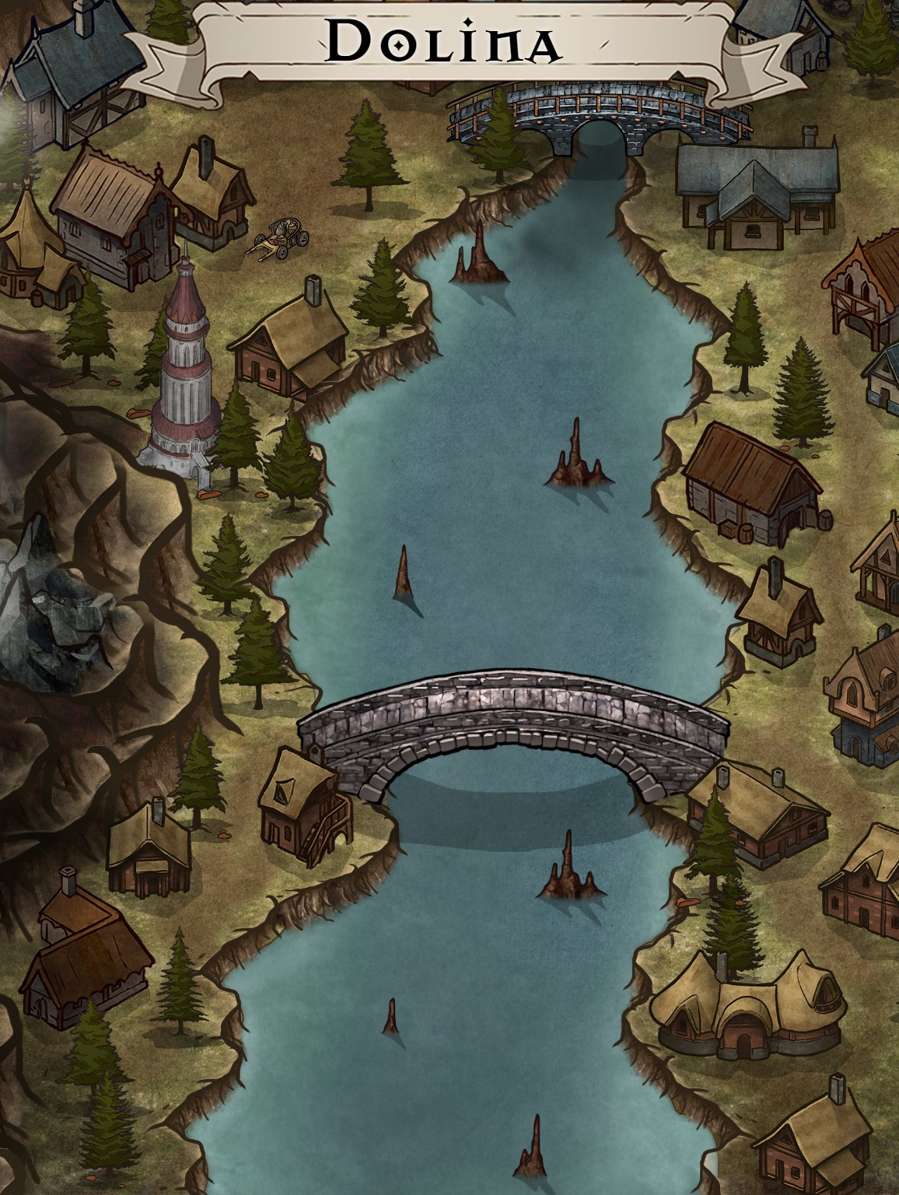 Dolina River Valley Village Map - LeLanglacier | DriveThruRPG