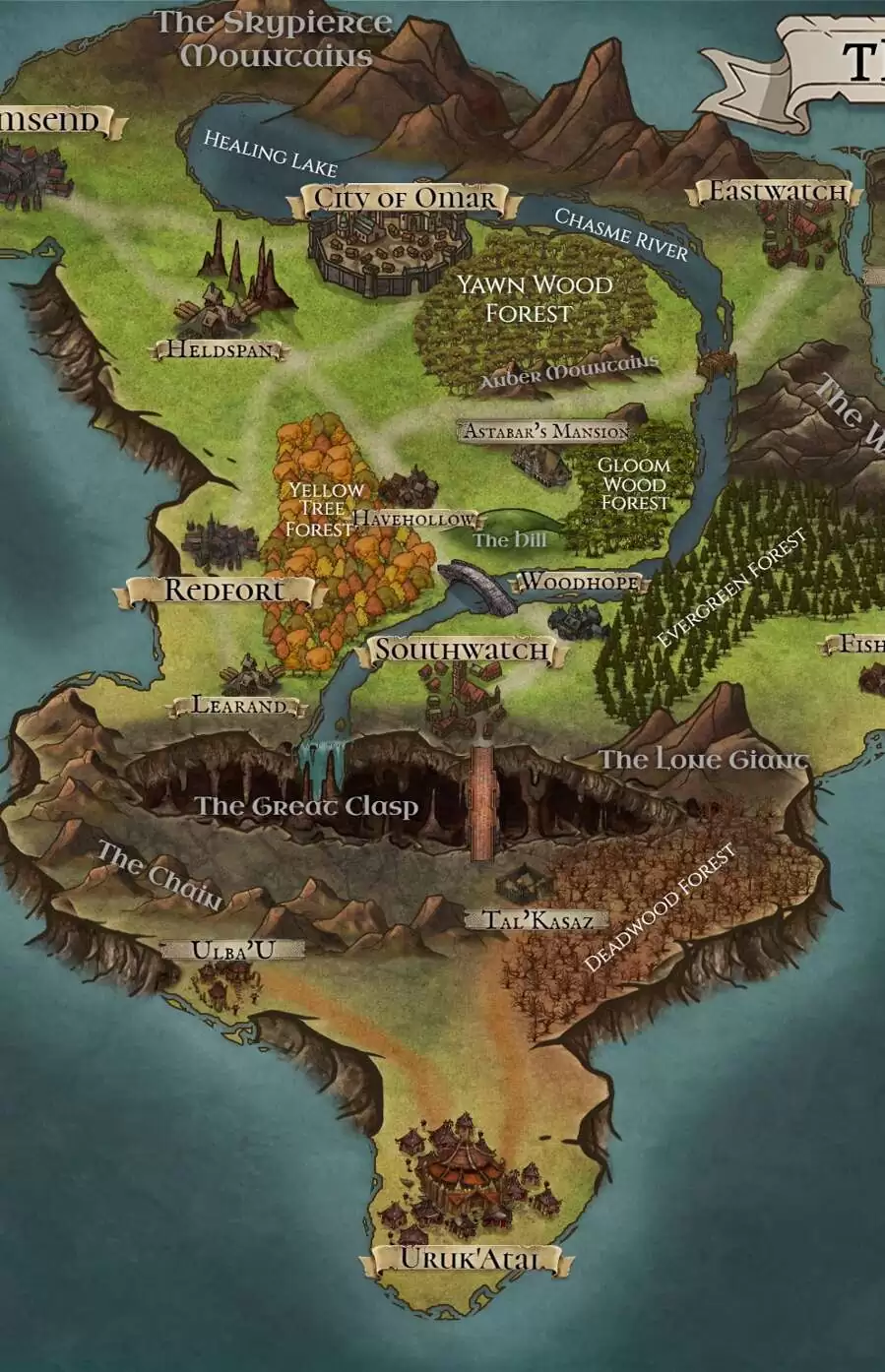 The Isle of Ithaka Island Continent Landscape Map - LeLanglacier ...