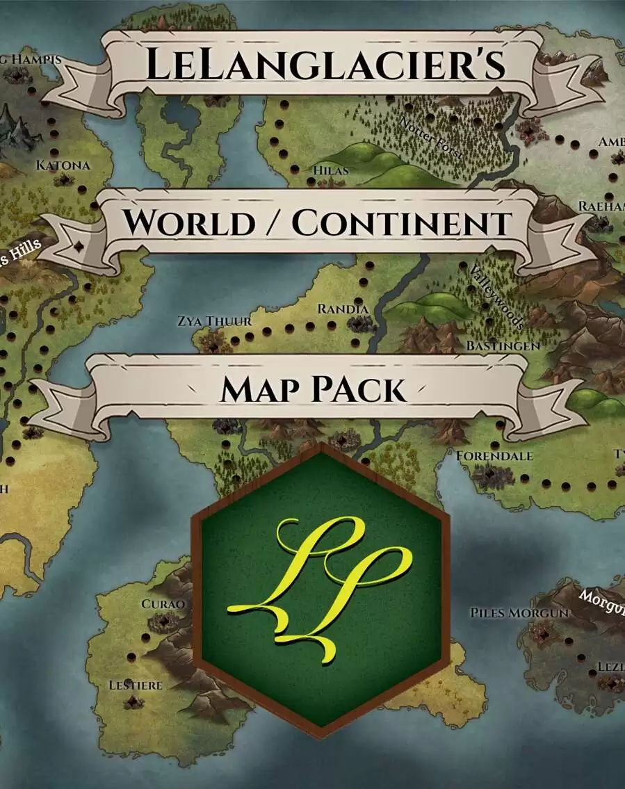World / Continent Map Bundle [BUNDLE] - LeLanglacier | DriveThruRPG