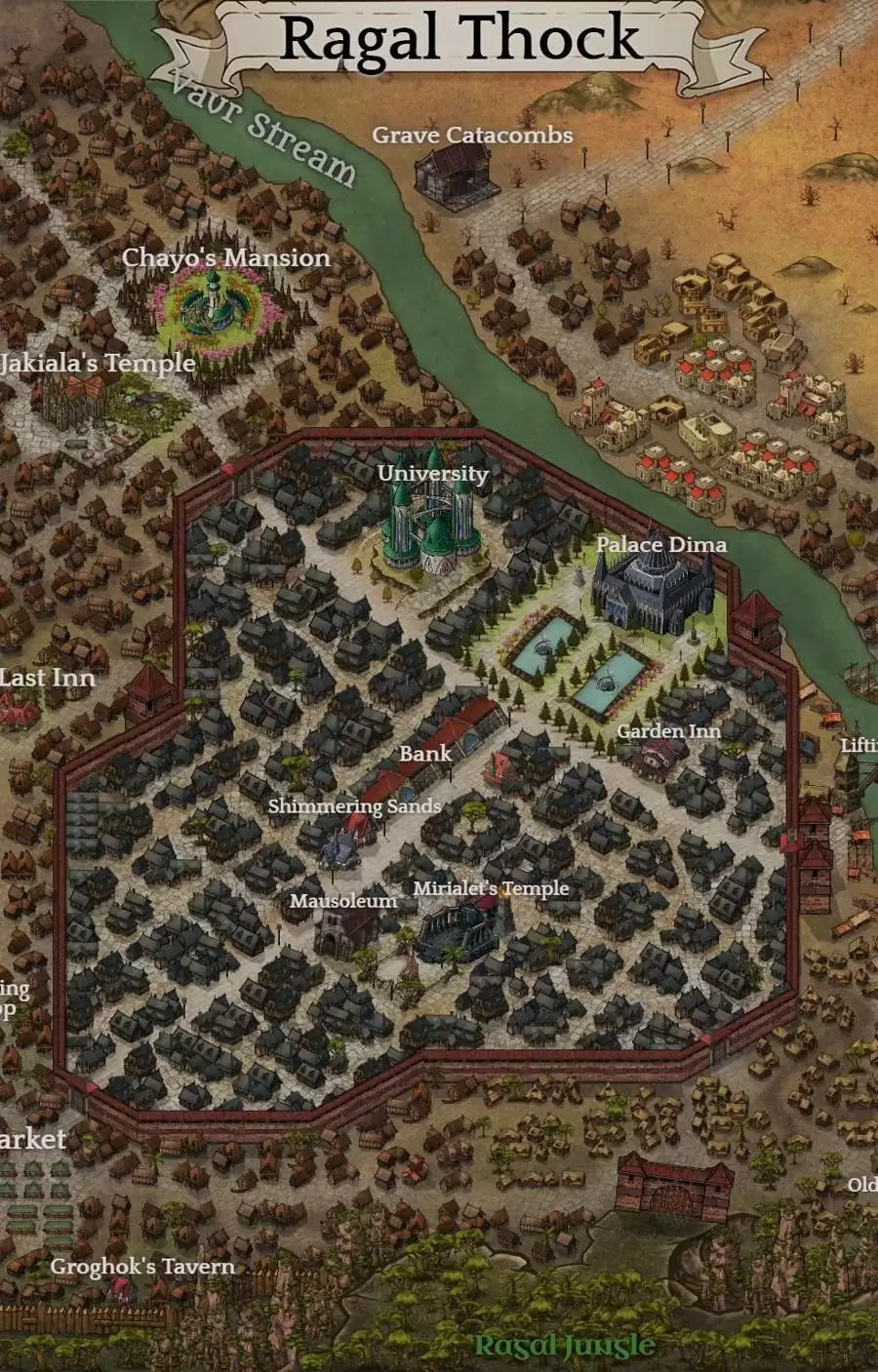 Ragal Thock Coastal Harbor City Map - LeLanglacier | DriveThruRPG
